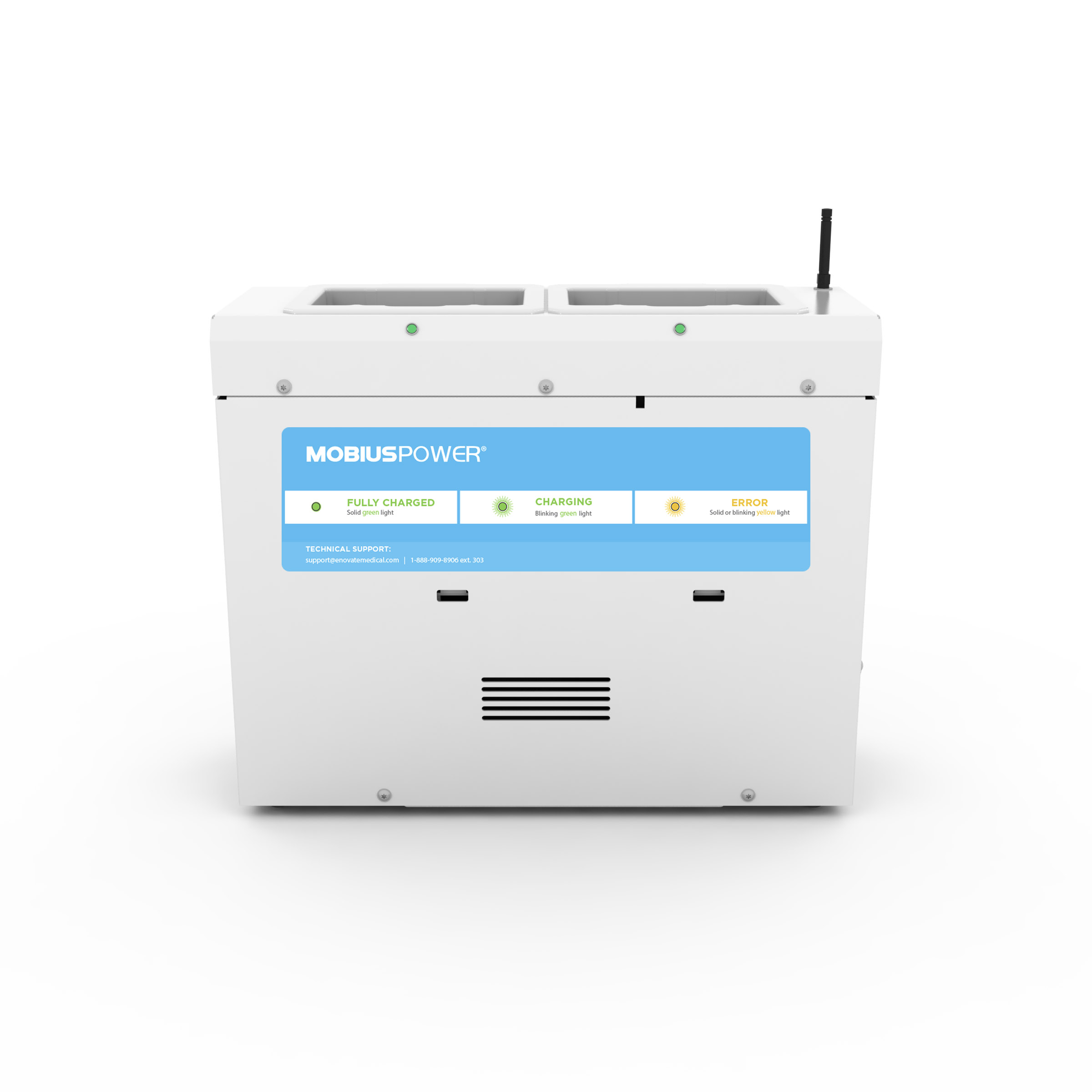 Enovate Medical Mobius Power 2 Bay Charger Standard 110 VAC Outlet ...